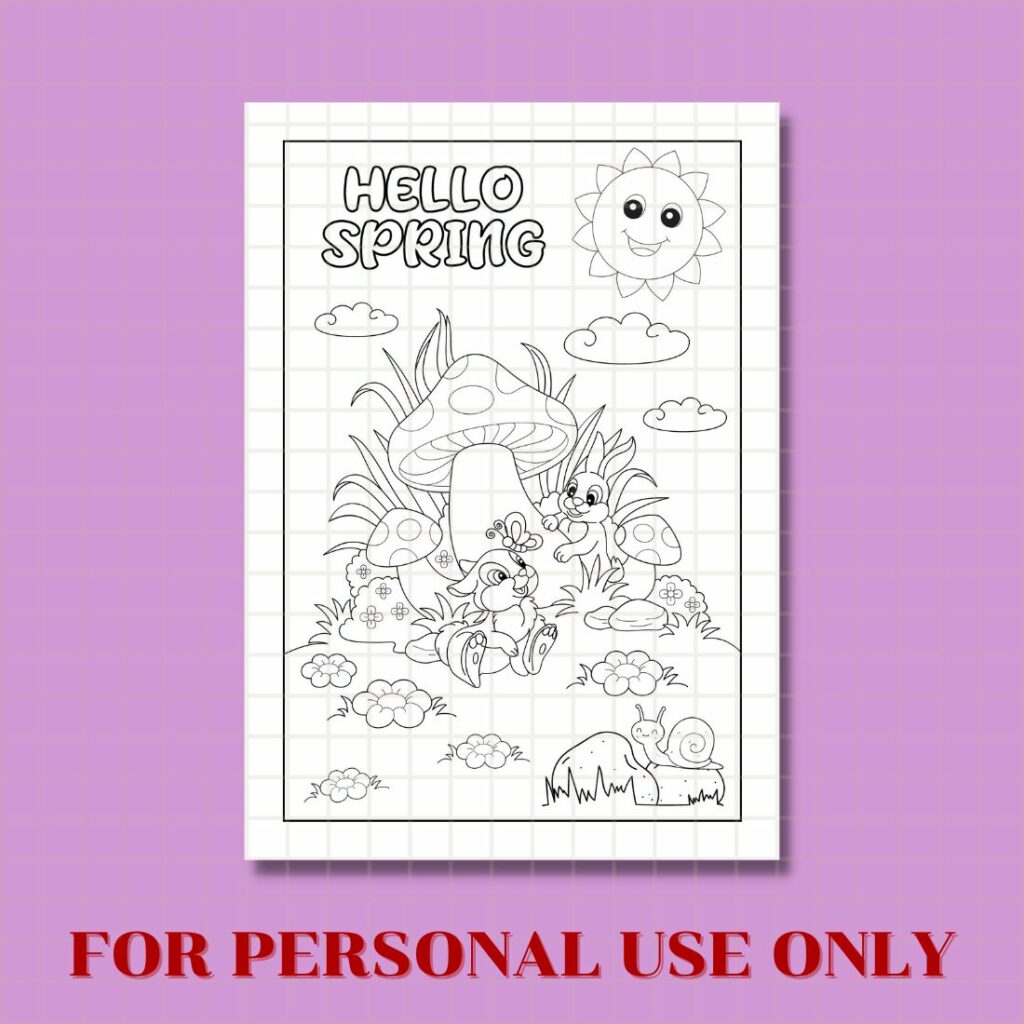 FREE HELLO SPRING COLORING PAGE. - MasterBundles