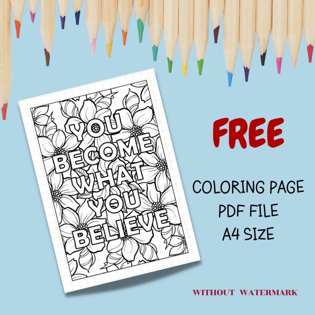 FREE MOTIVATION QUOTE COLORING PAGE - MasterBundles