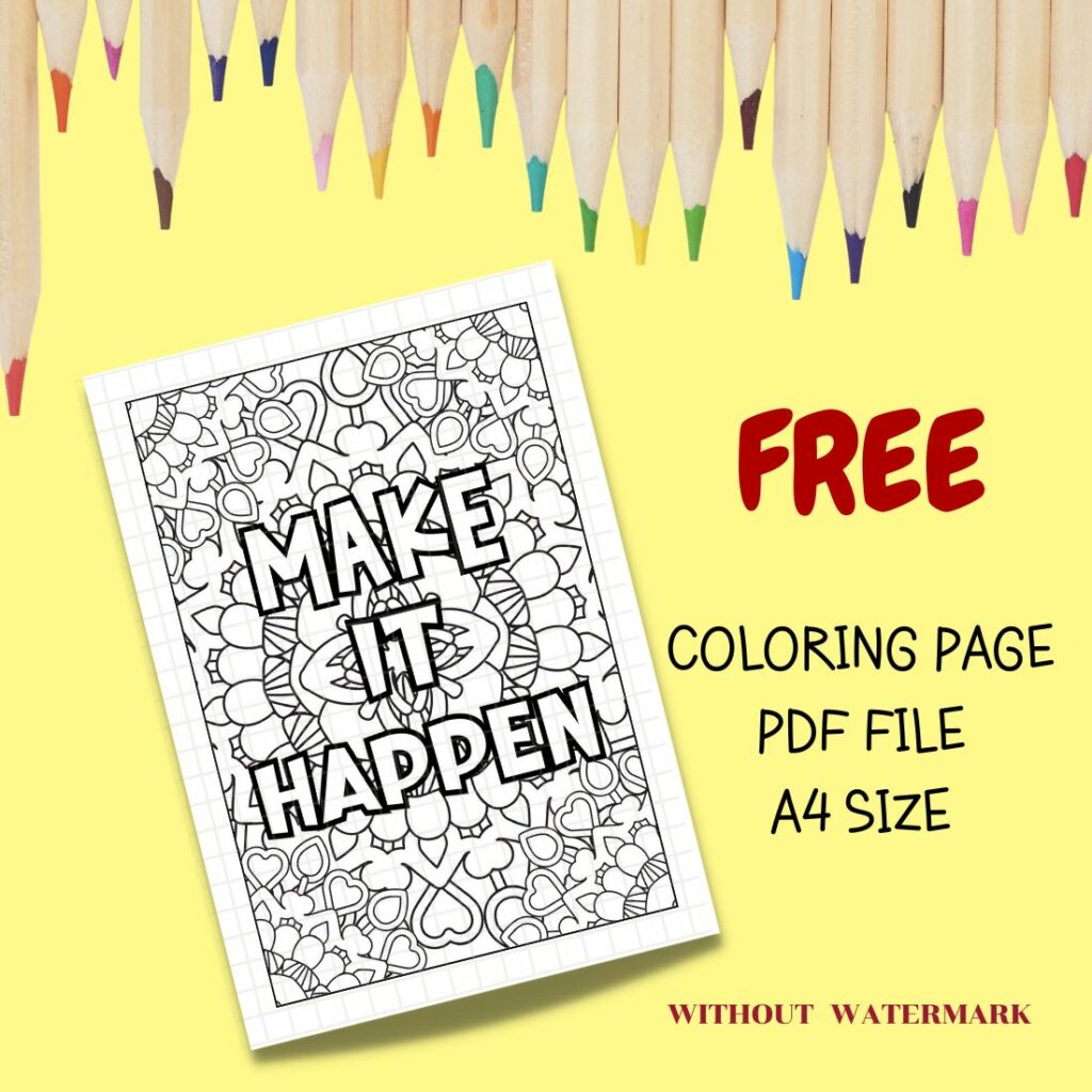 FREE MOTIVATION QUOTE COLORING PAGE - MasterBundles
