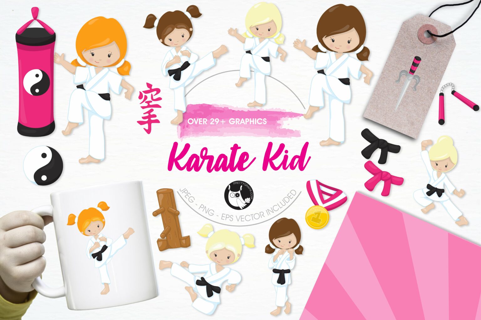 Karate kid illustration pack – MasterBundles