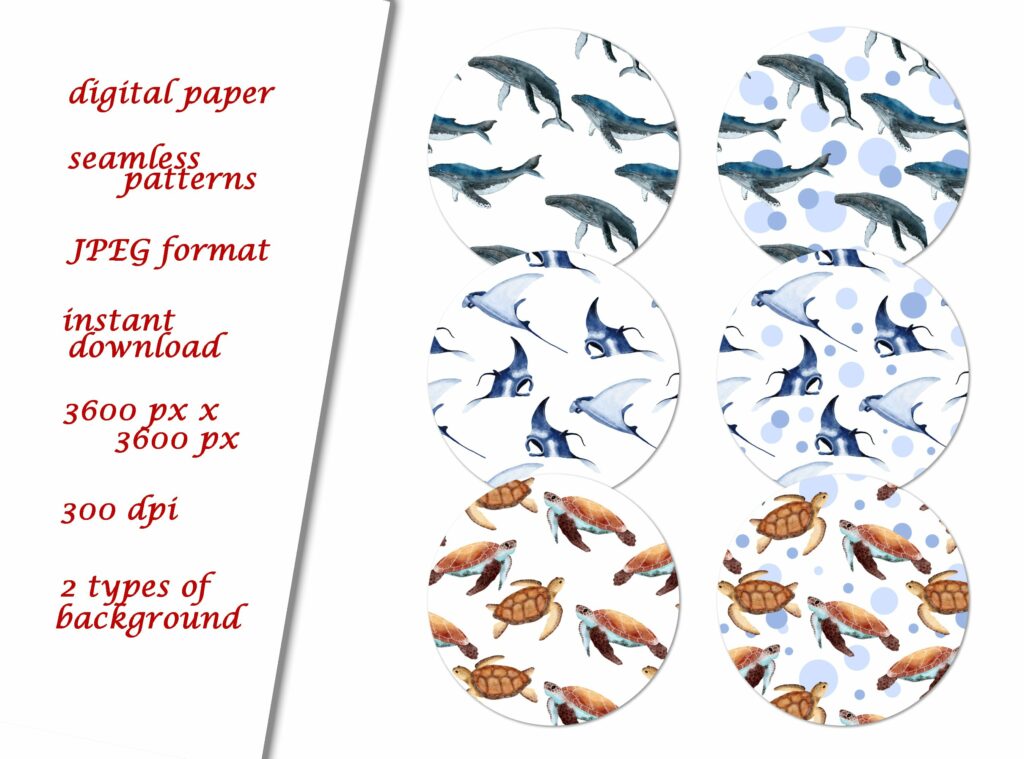 Sea Animals Clipart & Patterns – MasterBundles