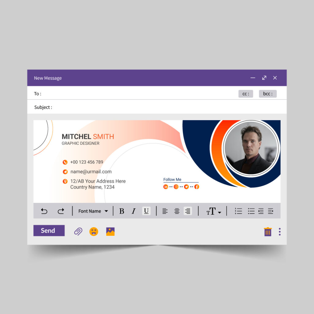 Email signature design template and personal social media cover design ...