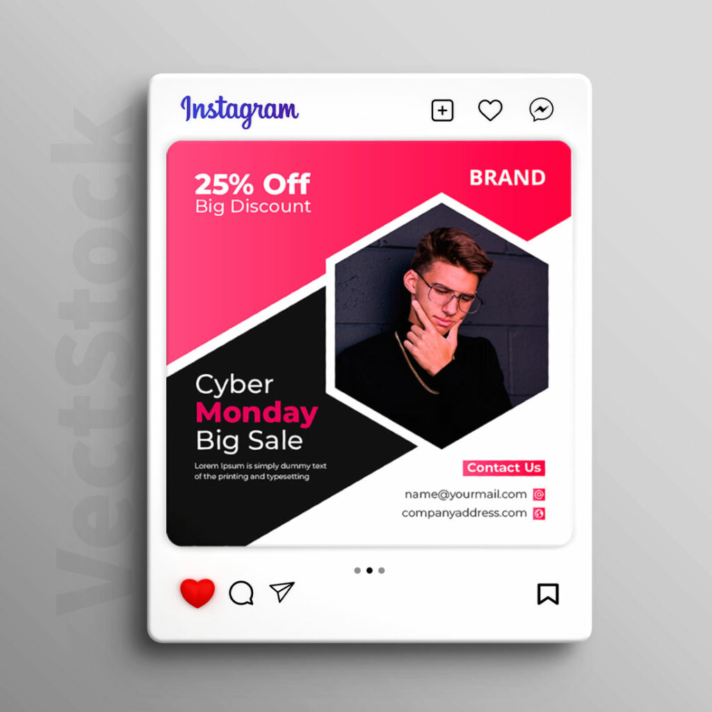 Cyber Monday big sale social media Instagram post and banner template ...