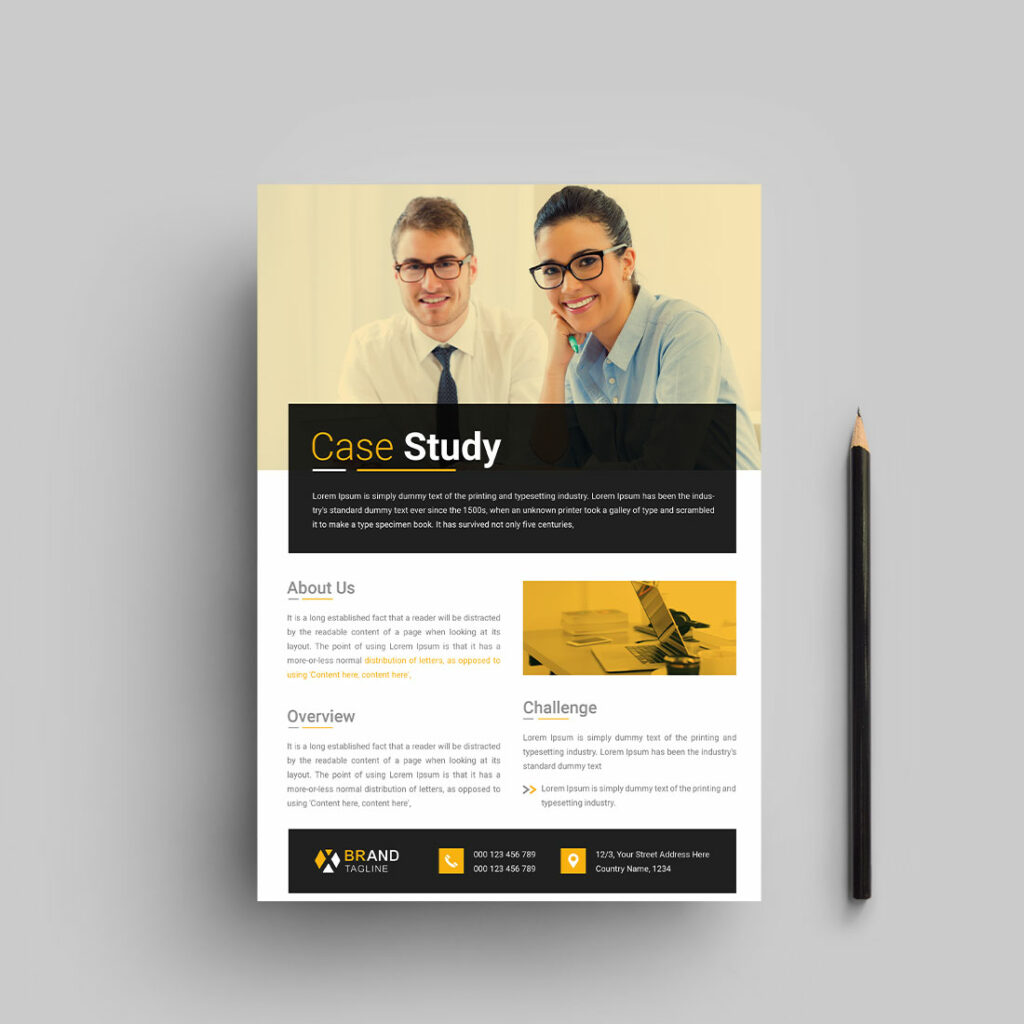 Business case study flyer design template - MasterBundles