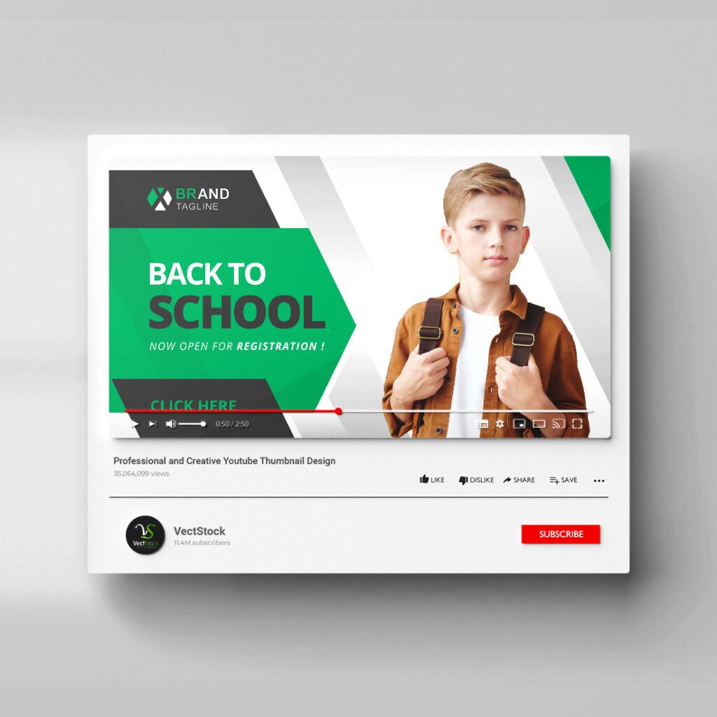Back to school Youtube thumbnail design - MasterBundles