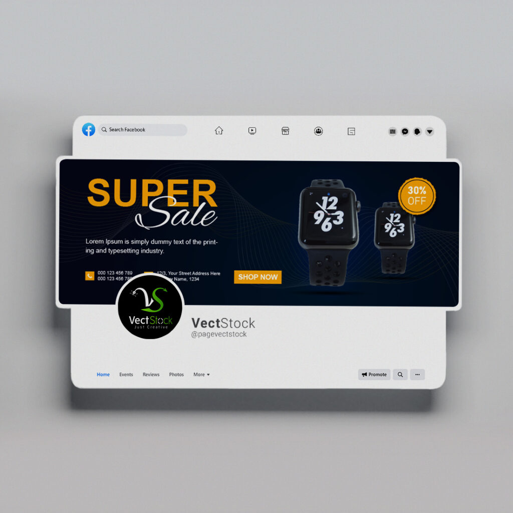 Super sale social media banner or Facebook cover design - MasterBundles