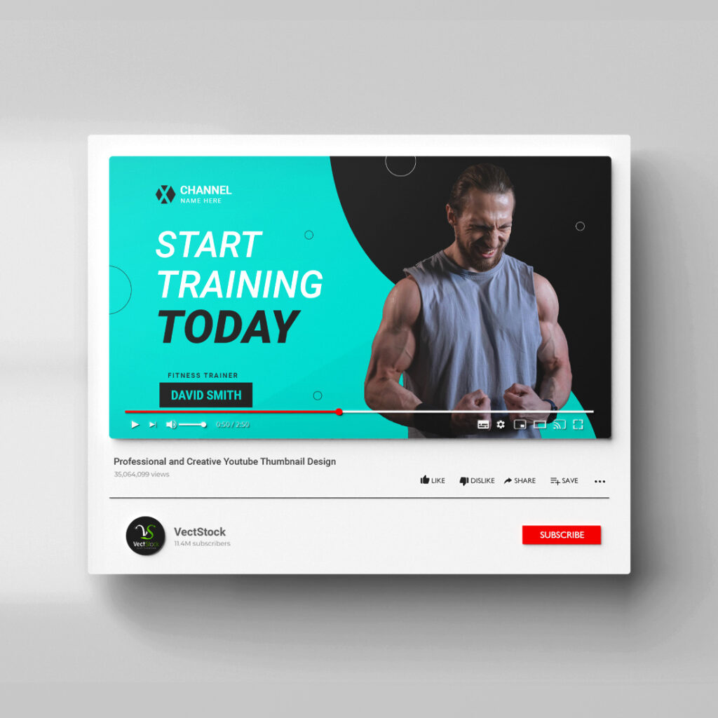 Fitness training center Youtube thumbnail banner design template ...