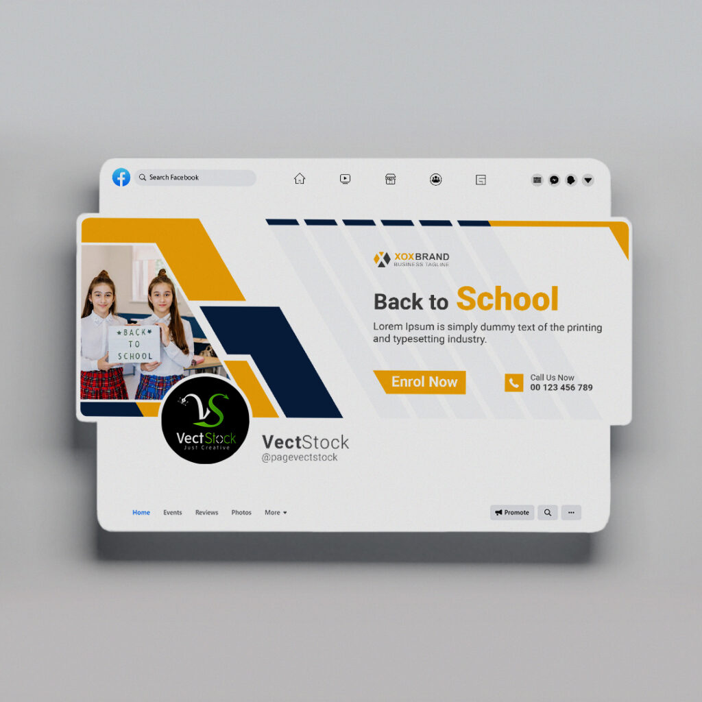 Back to school facebook cover design template - MasterBundles