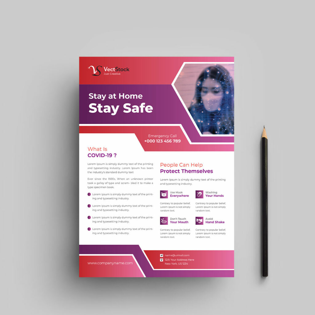 Covid-19 flyer design template - MasterBundles