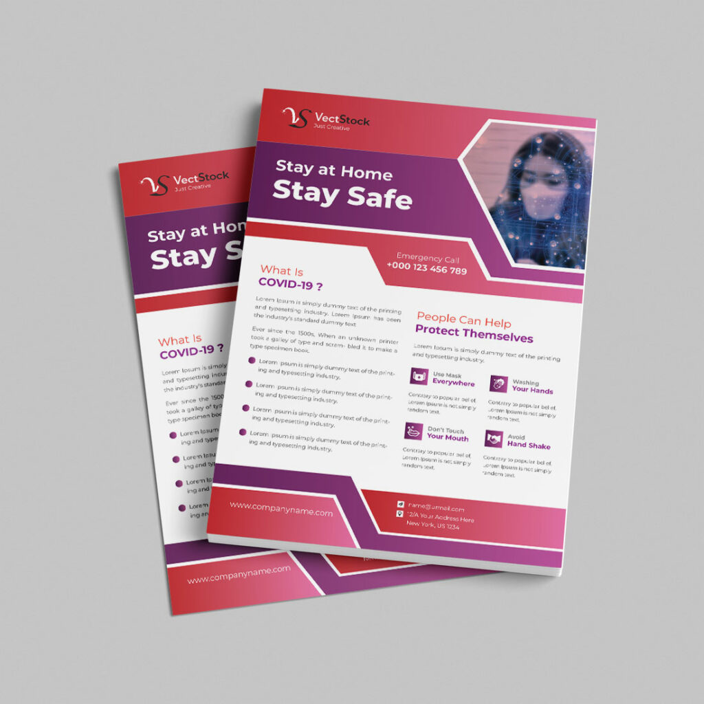 Covid-19 flyer design template - MasterBundles