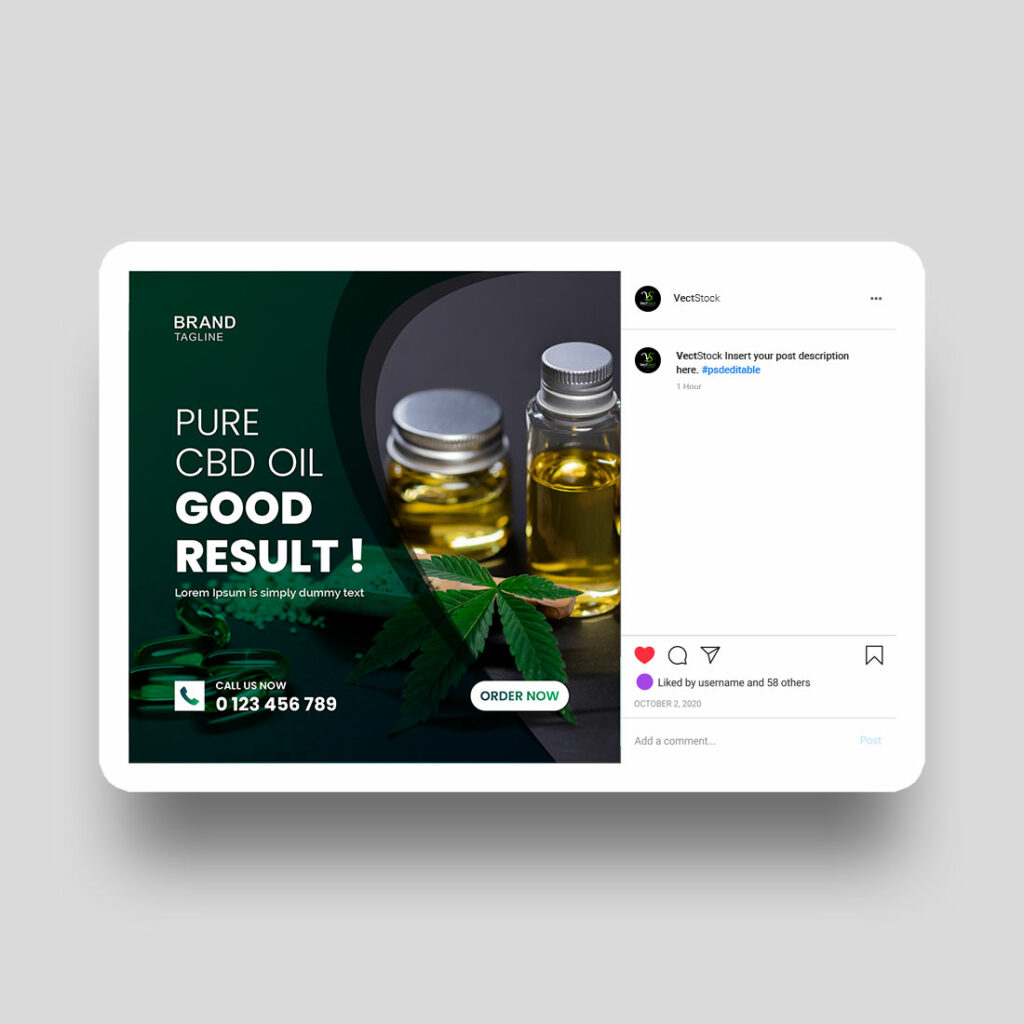 Cbd oil social media instagram post and banner - MasterBundles