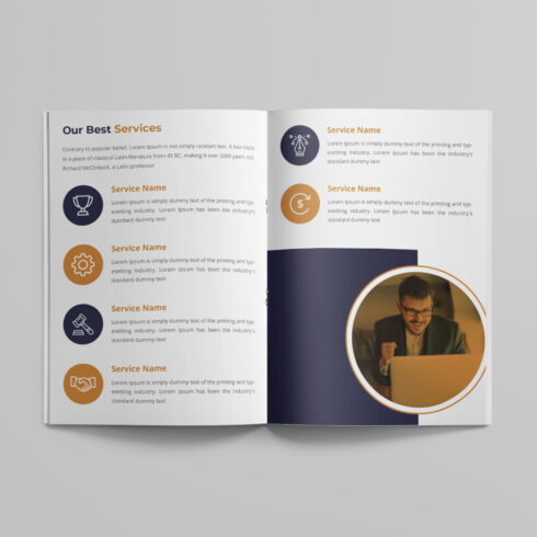 Clean and Minimal Bifold Brochure Design Template - MasterBundles