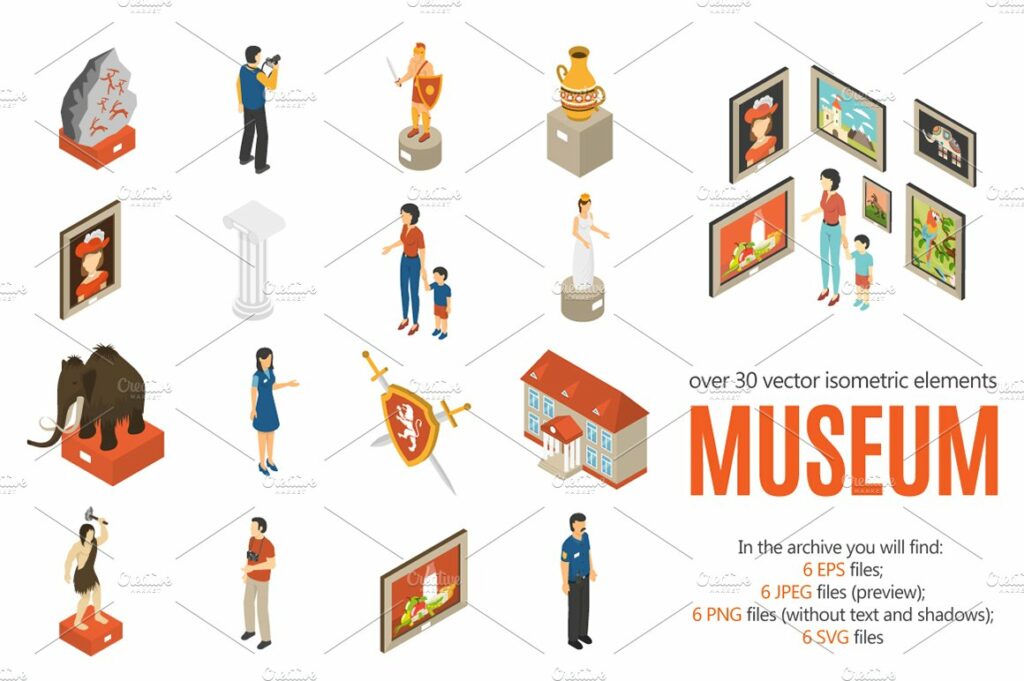 Museum Isometric Set – MasterBundles