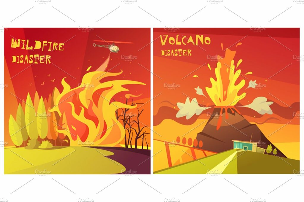 Natural Disaster Cartoon Set – MasterBundles