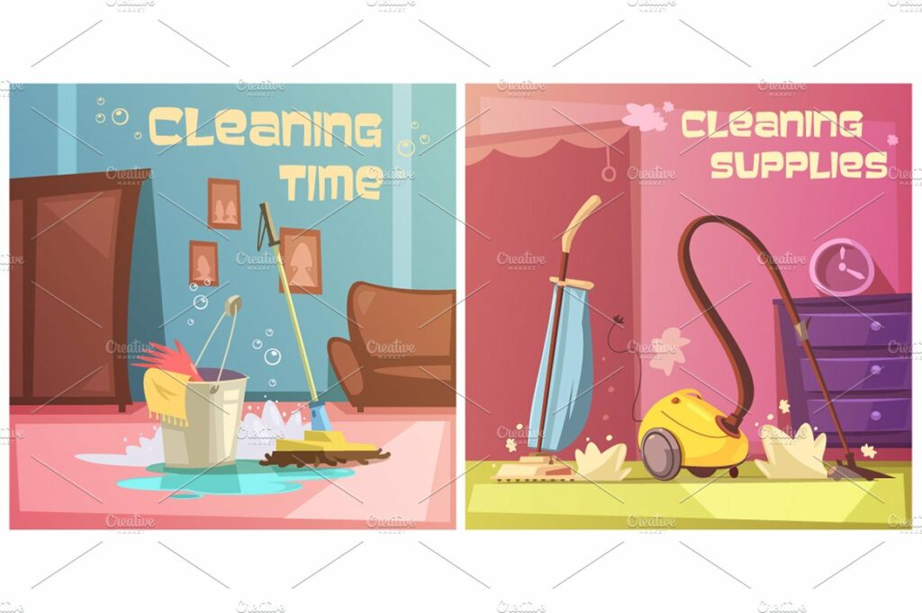 Cleaning Cartoon Set – MasterBundles