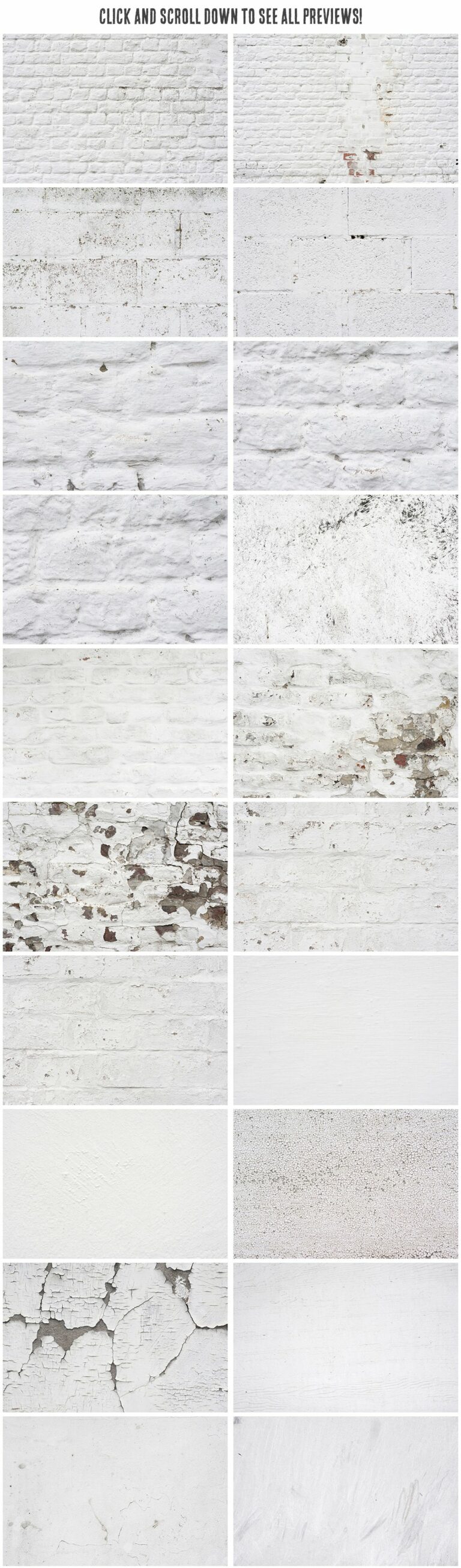 80 White Wall Textures Bundle – MasterBundles