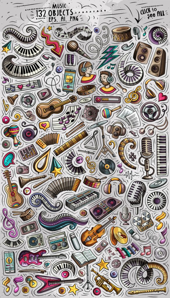Music Cartoon Objects Set – MasterBundles