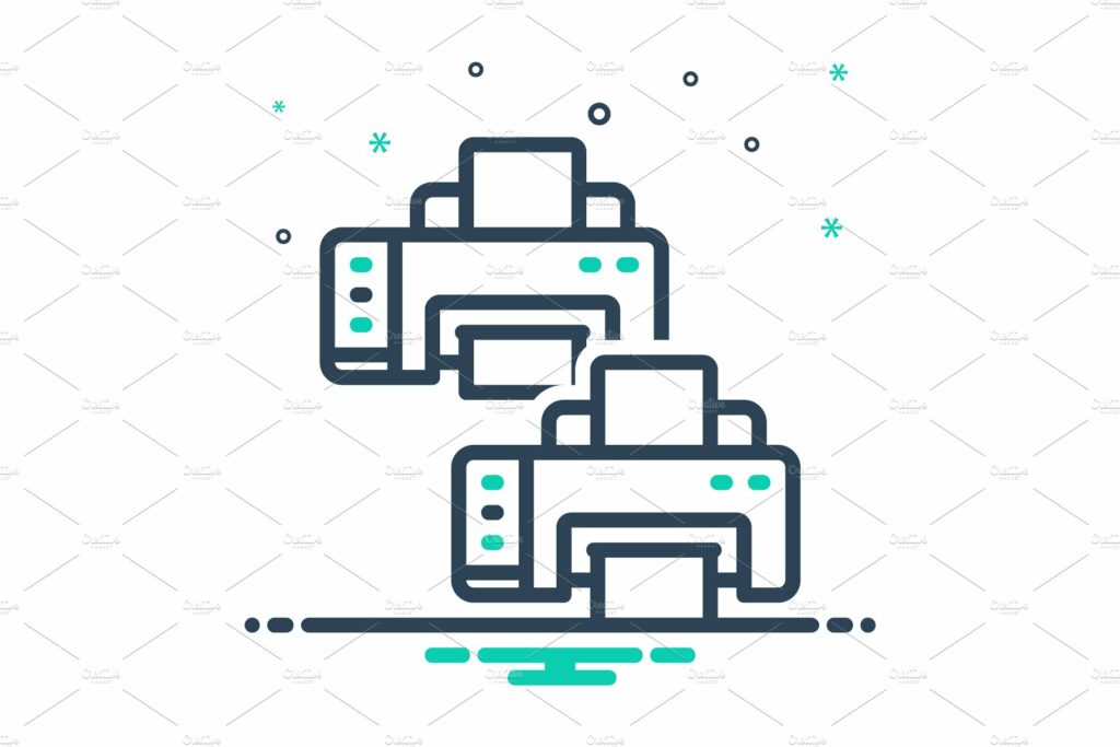 Printers printout mix icon – MasterBundles