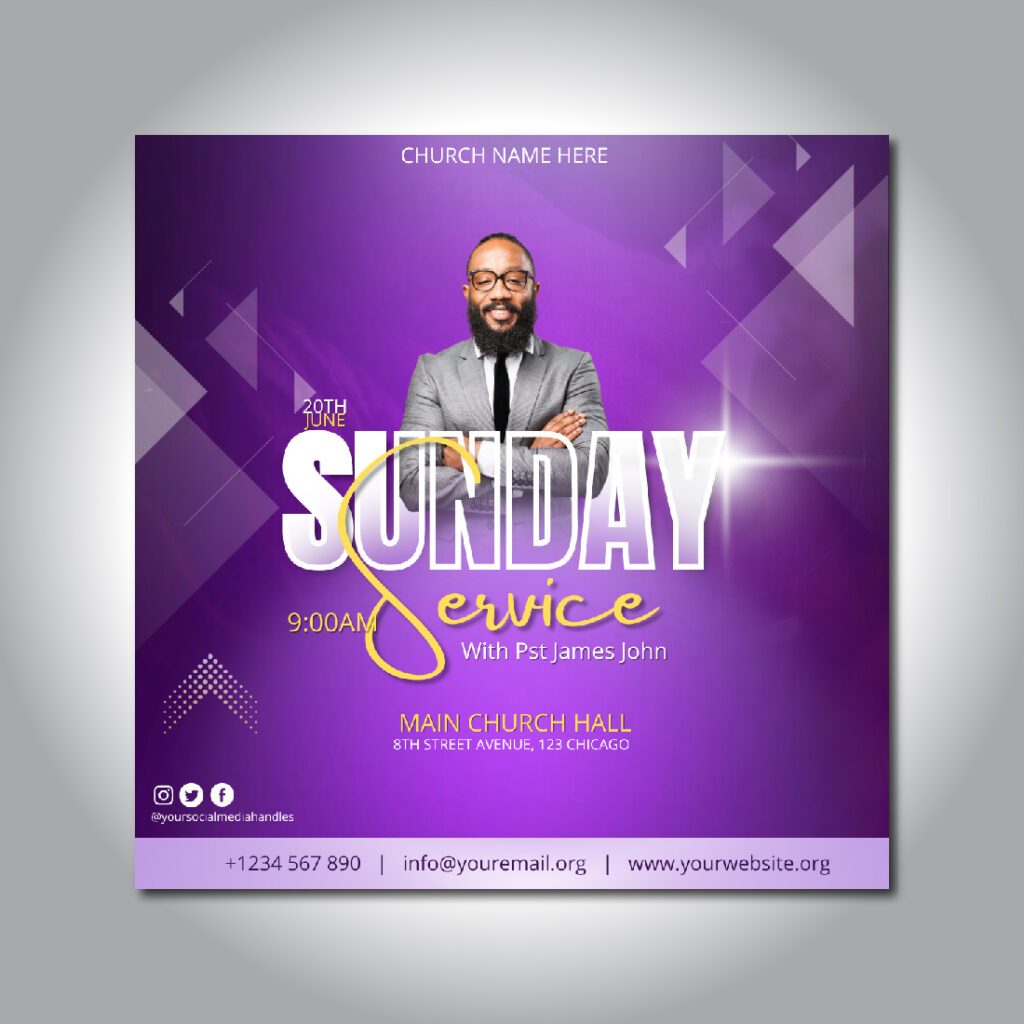Church Flyer Canva Template - MasterBundles