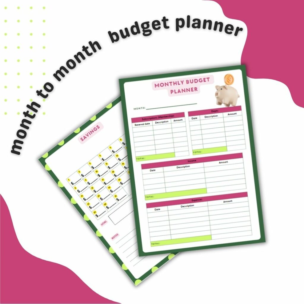 Monthly Budget Planner and Savings Tracker - MasterBundles