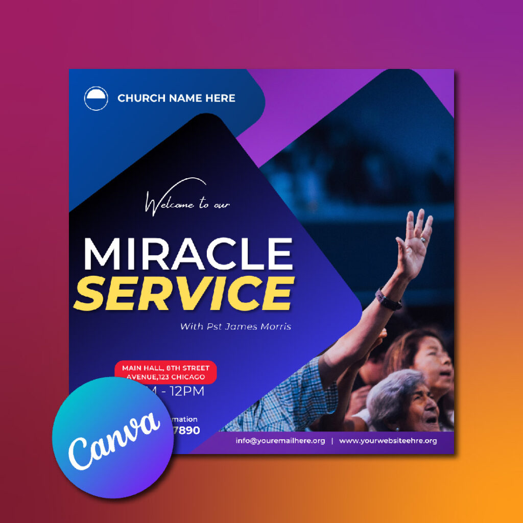 CHURCH FLYER CANVA TEMPLATE - MasterBundles