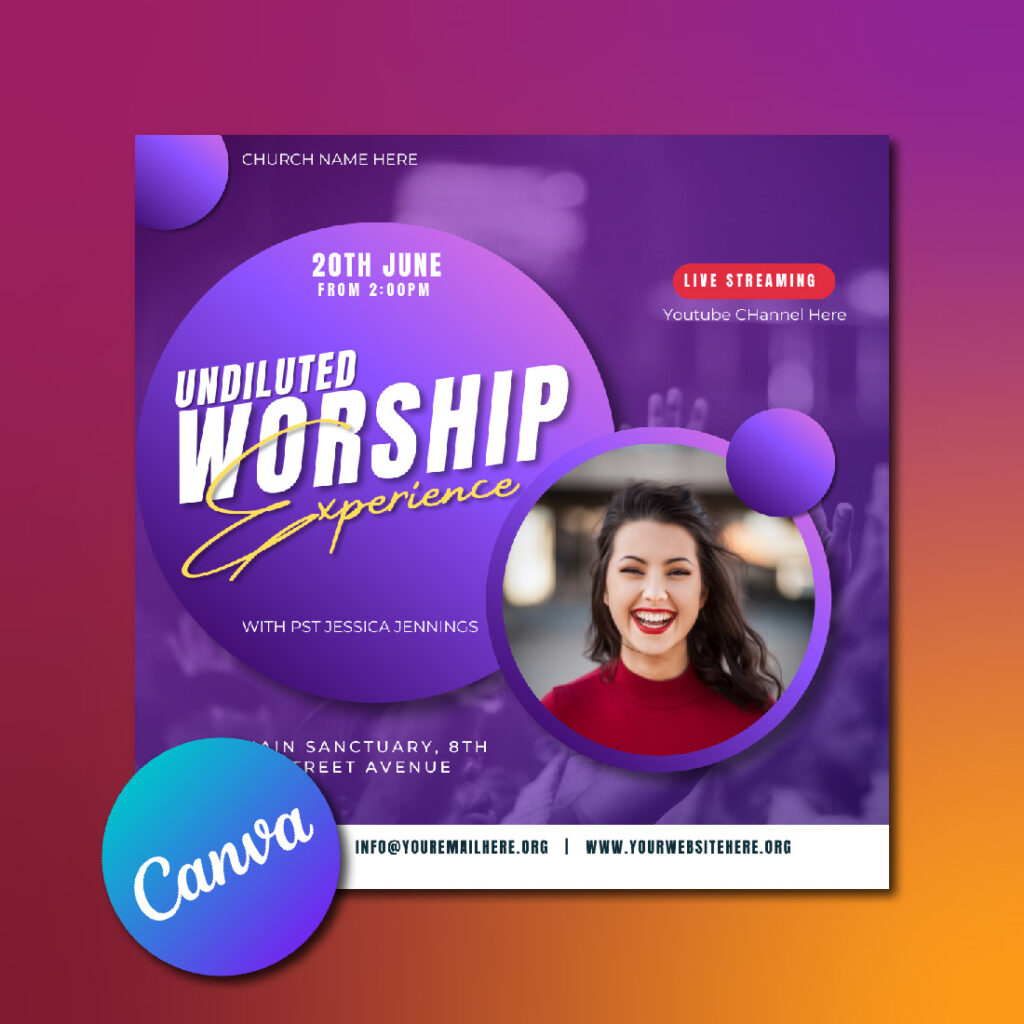 Church Flyer Canva Template - MasterBundles