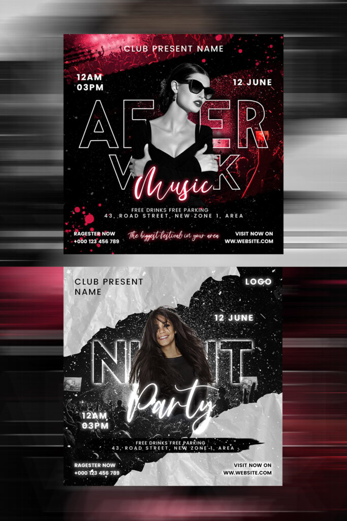 Music Party Flyer Photoshop Template psd
