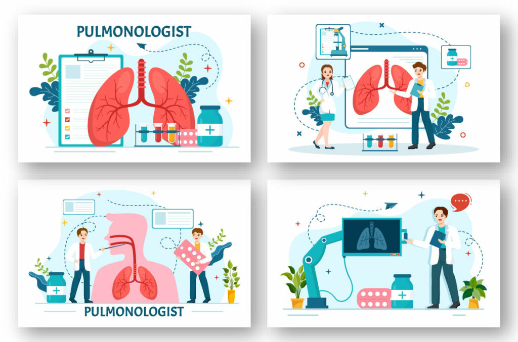 12 Pulmonologist Vector Illustration - MasterBundles