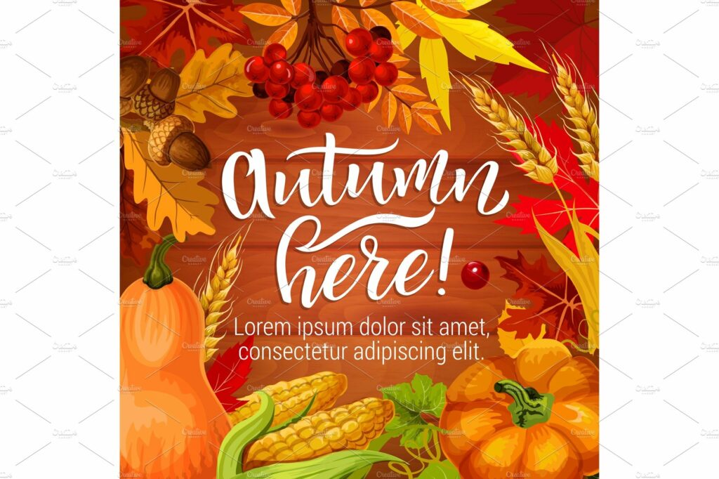 Autumn season harvest holiday poster – MasterBundles