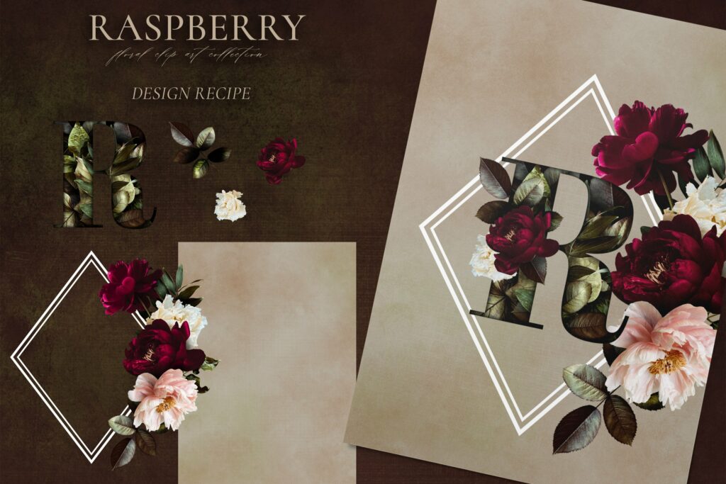 Raspberry Floral Clip Art Collection – MasterBundles