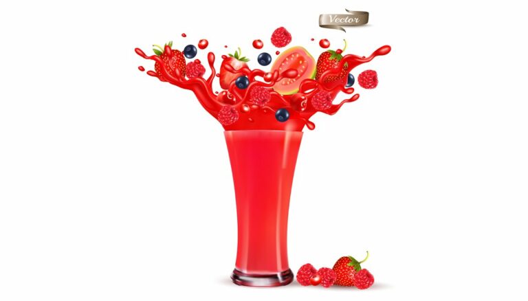 Red berry juice splash in glass – MasterBundles