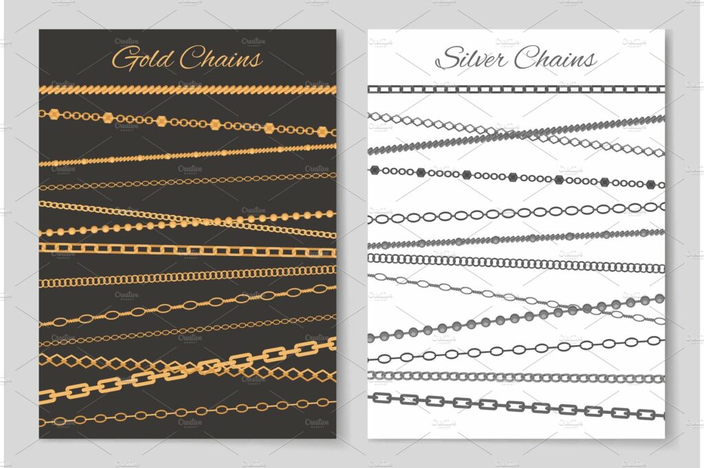Gold and Silver Chains Advertisement – MasterBundles