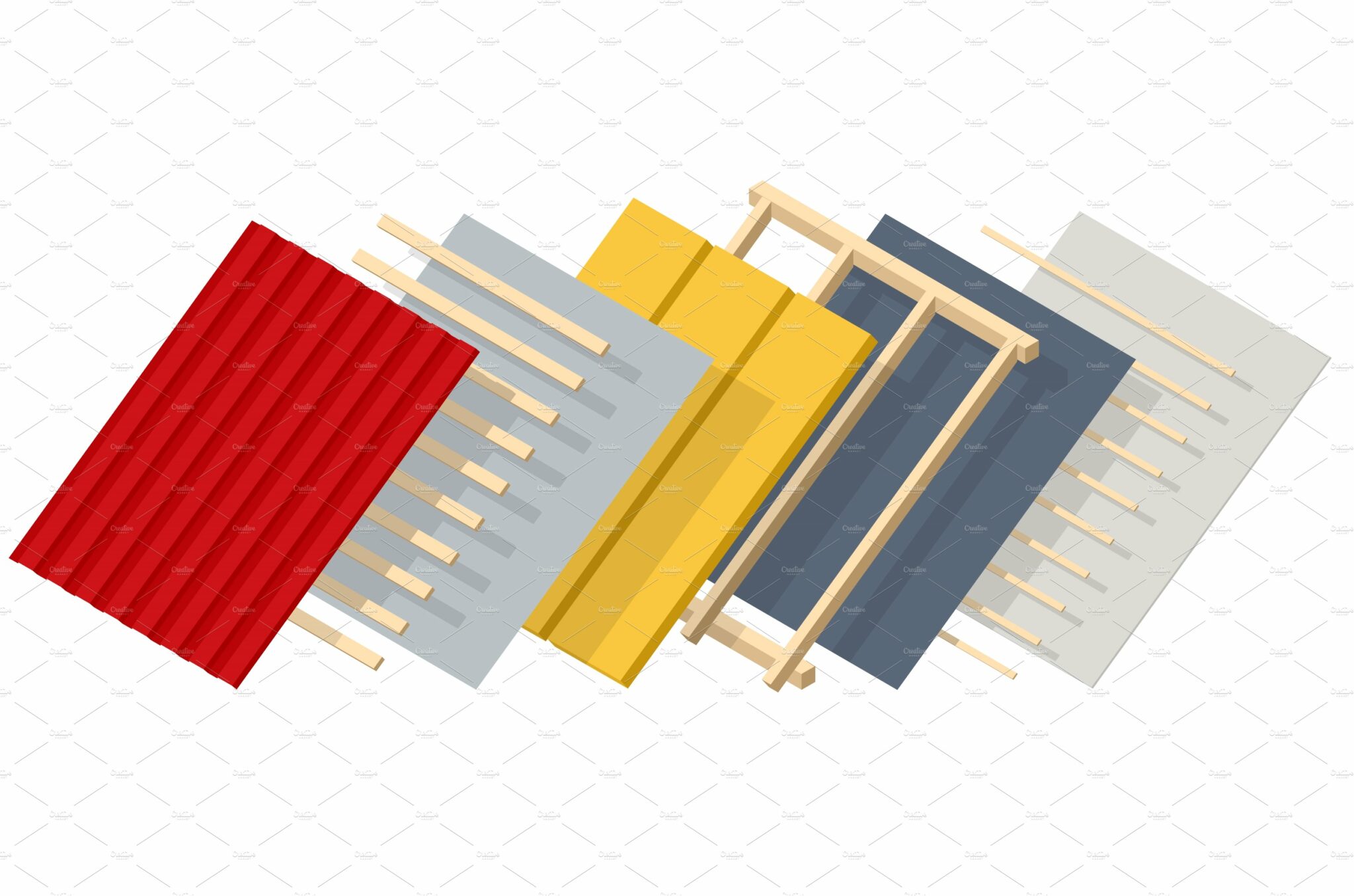 Isometric roofing construction – MasterBundles
