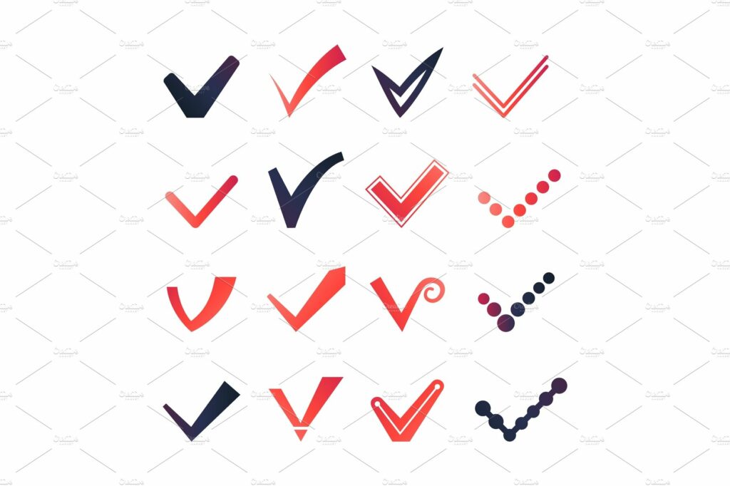 Colorful confirm signs set – MasterBundles