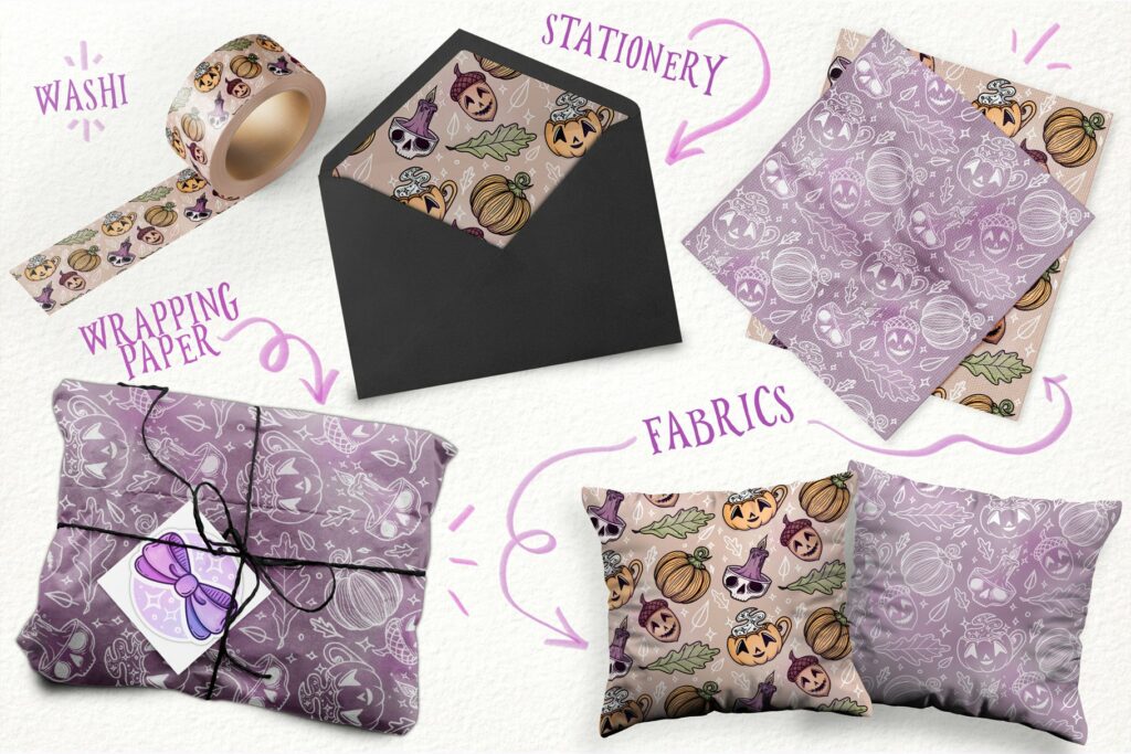 Spooky Autumn seamless pattern pack – MasterBundles