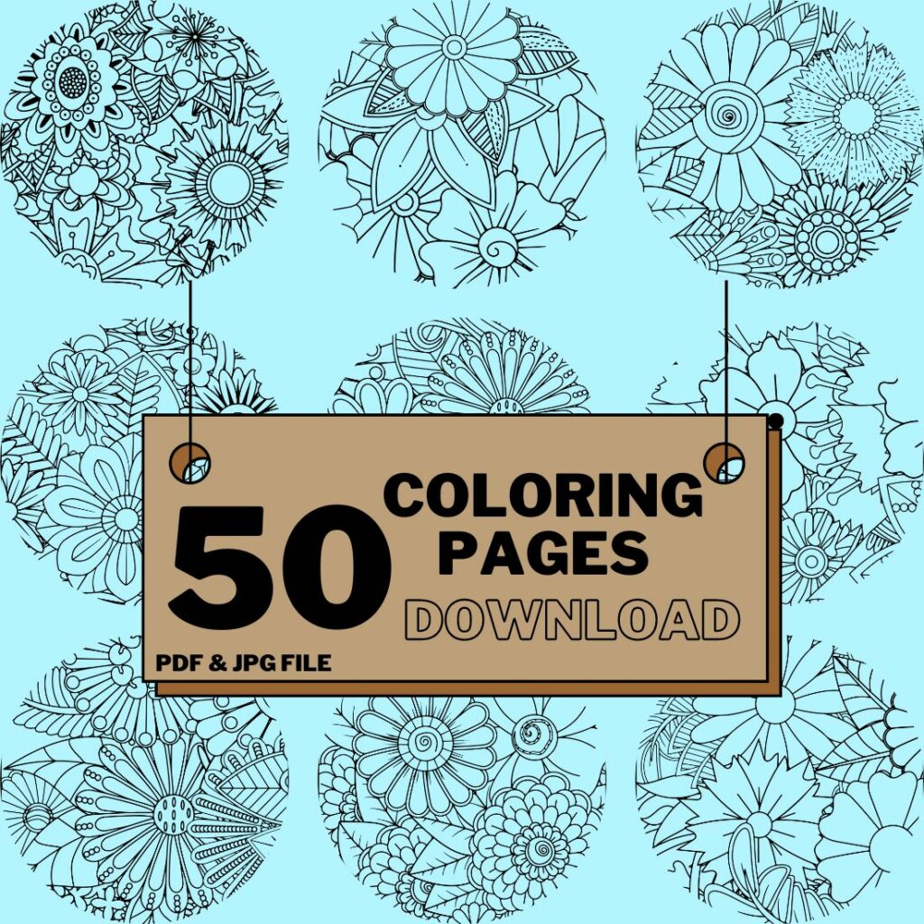 Serenity Mandalas: A Captivating Collection of 50 Digital Coloring Pages