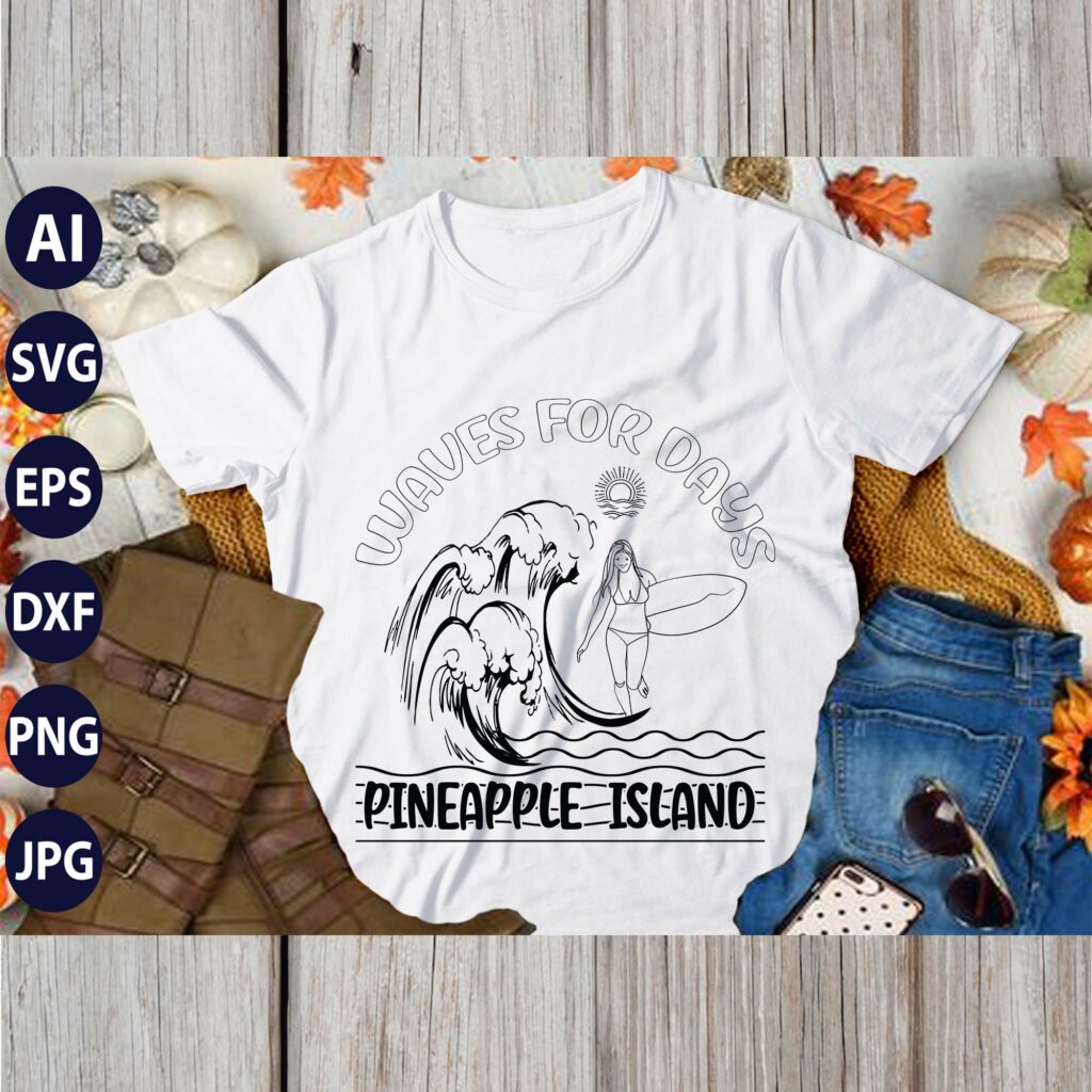 Waves for Days pineapple island Bundle Sublimation Png,Independence Day Dxf,July 4th AI, 4th Of ...