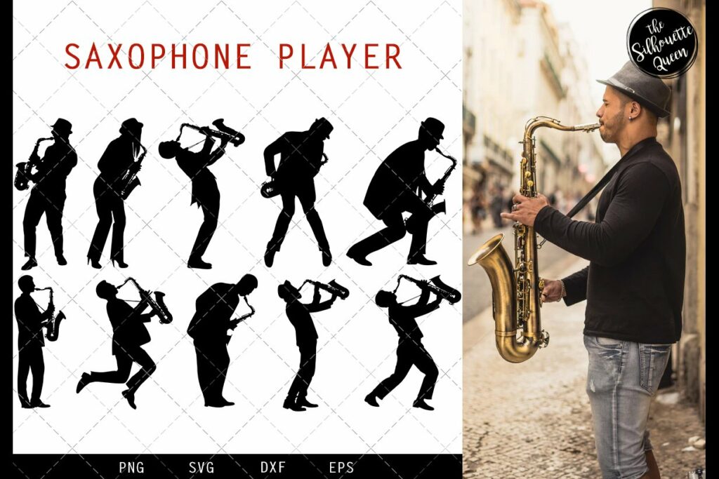 Saxophone Player svg file, Jazz – MasterBundles