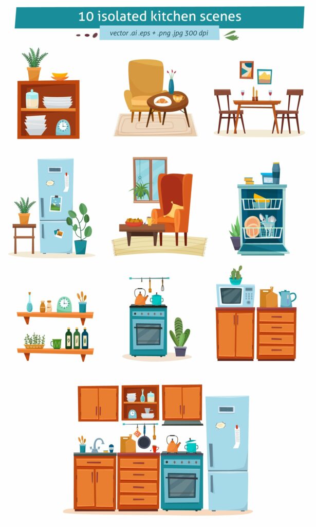 Kitchen Story, interior and decor – MasterBundles