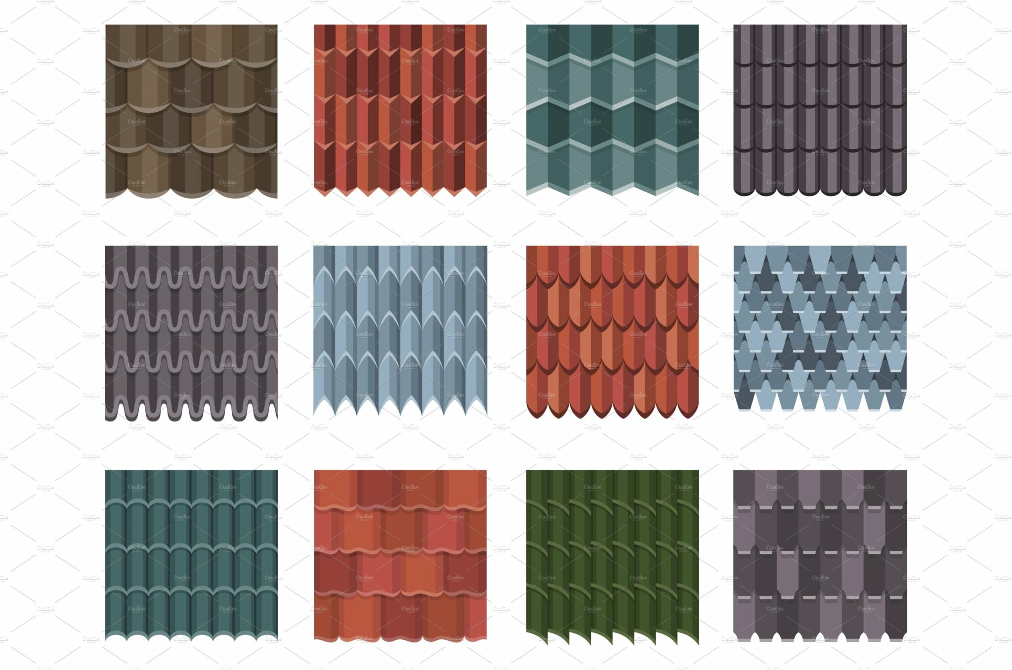 Seamless tile roof set – MasterBundles