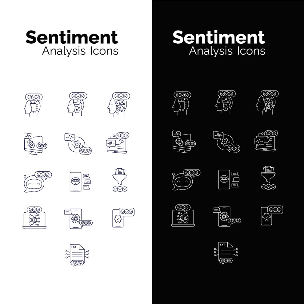 Sentiment Analysis Iconography: Vector Line Icons for Emotion Evaluation and Recognition. Iconic ...