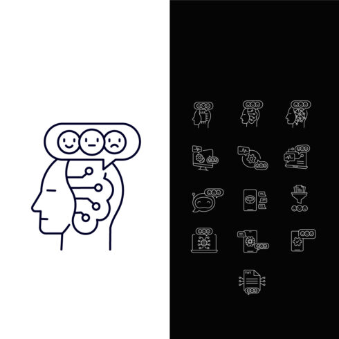 Sentiment Analysis Iconography: Vector Line Icons for Emotion ...