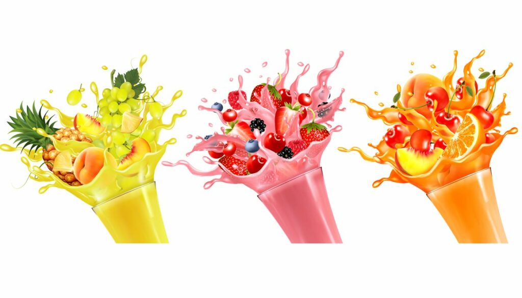Set of fruit juice splash. Vector – MasterBundles