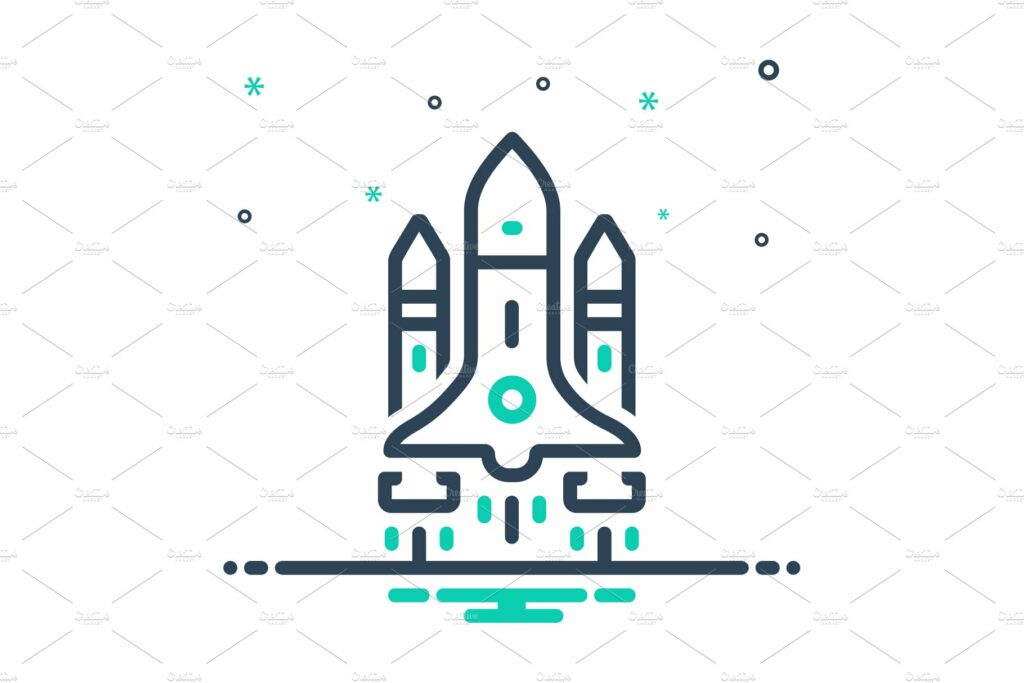 Shuttle rocket mix icon – MasterBundles