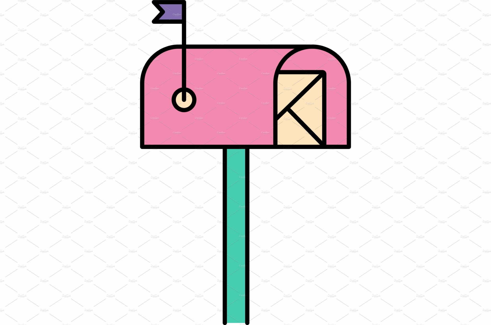 Open mailbox with vector letter icon – MasterBundles