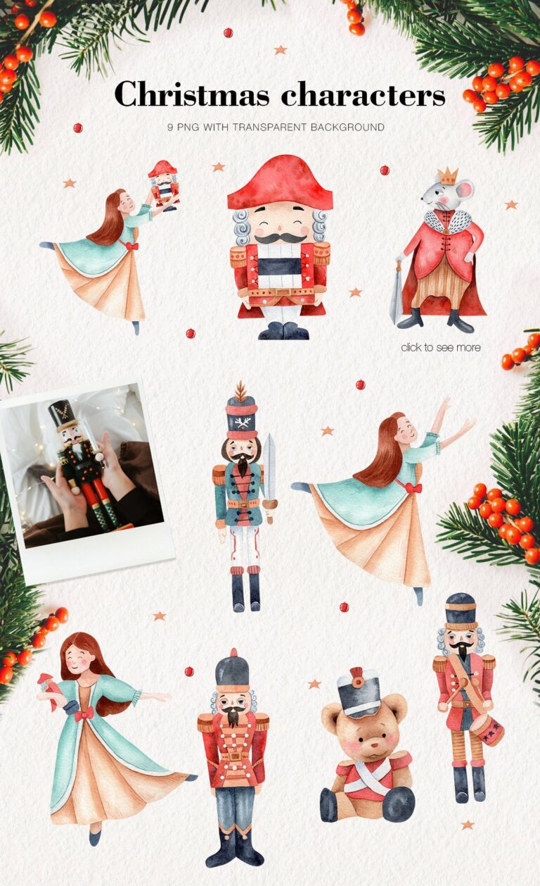 Christmas Nutcracker Watercolor Set – MasterBundles