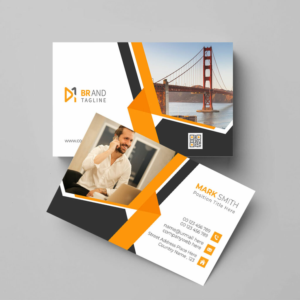 Yellow business card design - MasterBundles