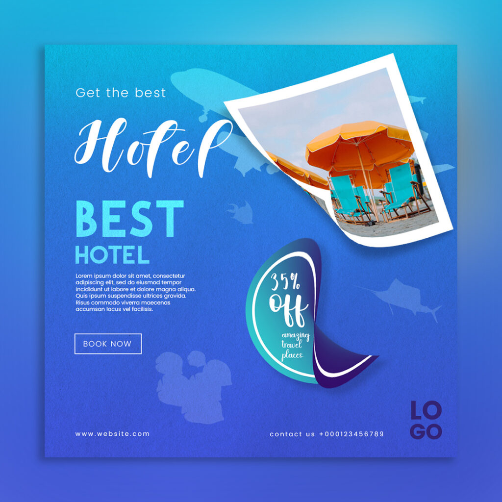 Summer Travel Social Media Post Design - MasterBundles