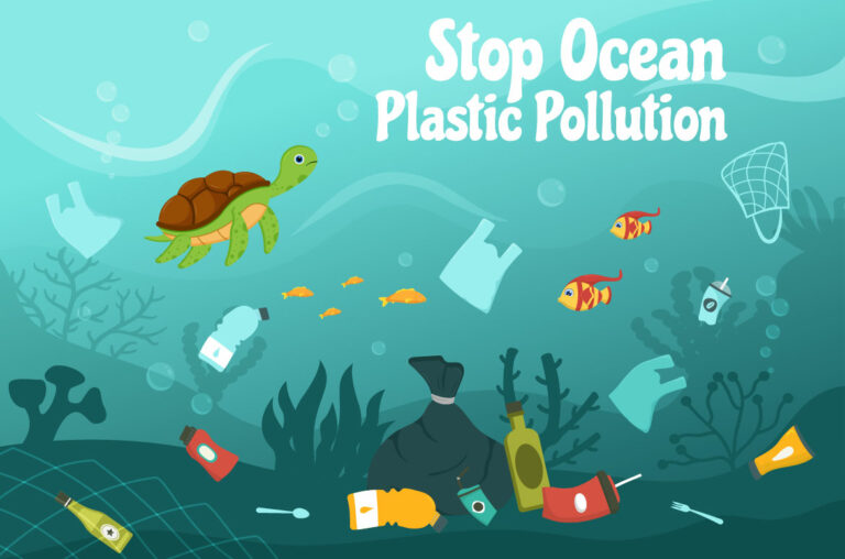 14 Stop Ocean Plastic Pollution Illustration - MasterBundles