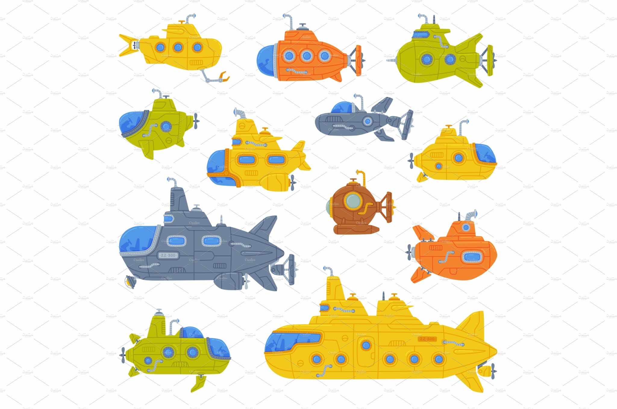 Colorful Submarine Watercraft – MasterBundles